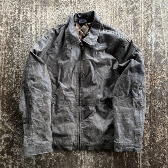 American Vintage | Jackets & Coats | Vintage Brown Leather Jacket Moto ...
